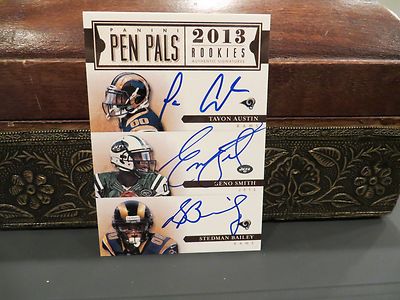 National Treasures Rookie Pen Pals Autograph Geno Smith Bailey Tavon ...