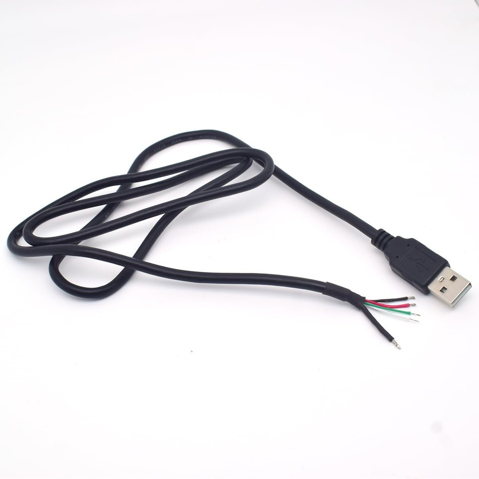 2PCS USB Pigtail 5 Wire, 1M/3.3FT USB 2.0 Male 5Pin Bare Cable Pigtail ...