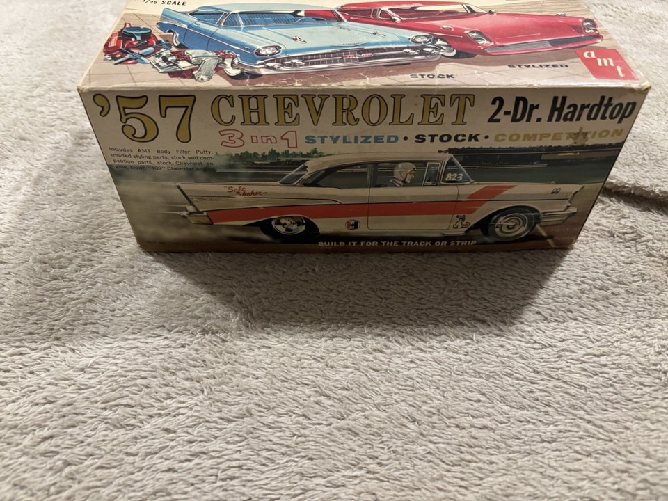 Vintage AMT 1957 Chevy 2Dr Hardtop 3 in 1 Kit T-757-200 Box Trophy ...