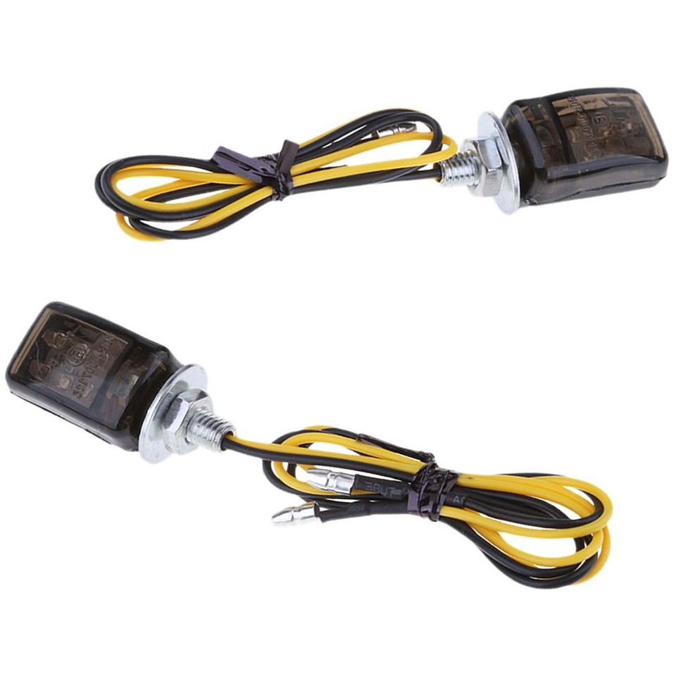 2x Motorcycle Turn Signal Light Indicator 6LED Smoked Lens Amber ...