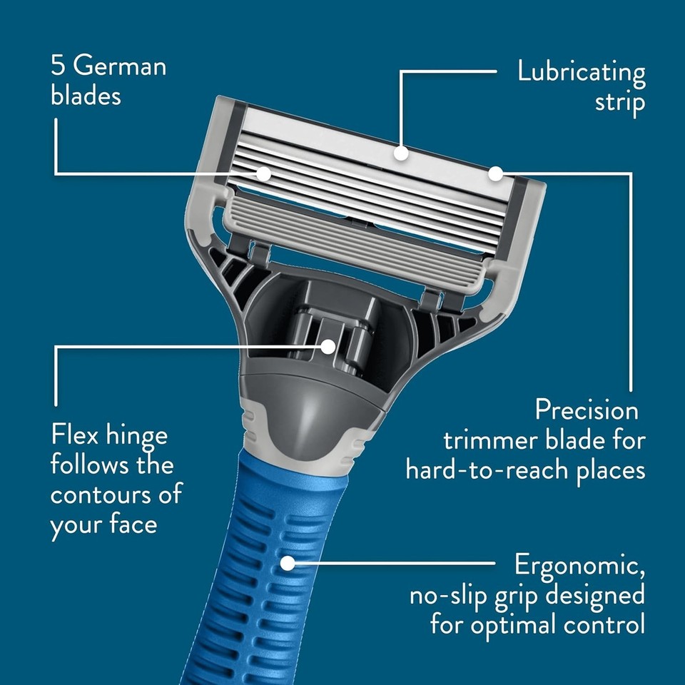 Harry'S Razors for Men - Men'S Razor Set with Indigo Blue Handle, 5 ...