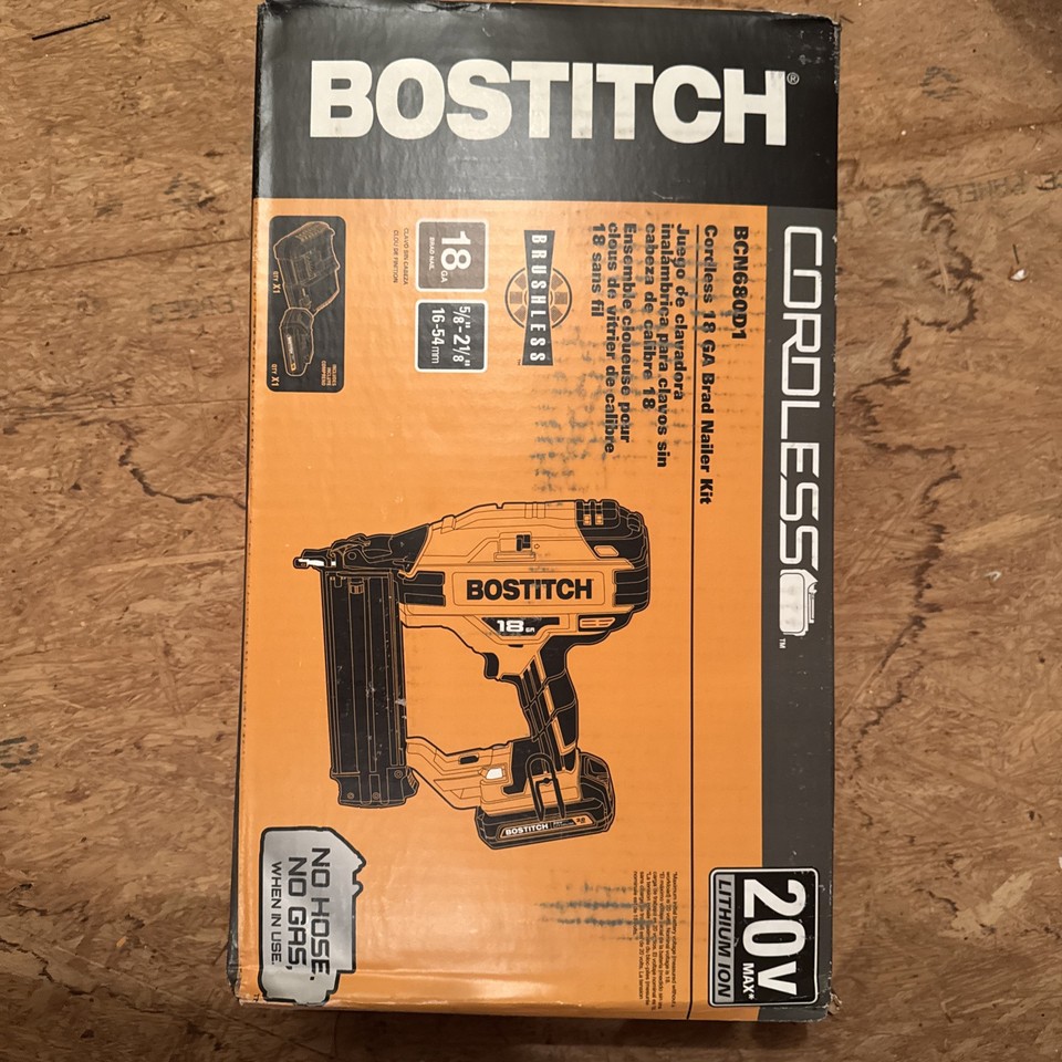 Bostitch cordless 18 GA brad nailer kit | eBay