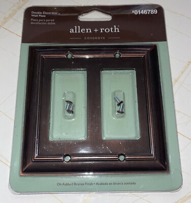 New Allen & Roth Double outlet Receptacle Cover Wall plate Bronze ...
