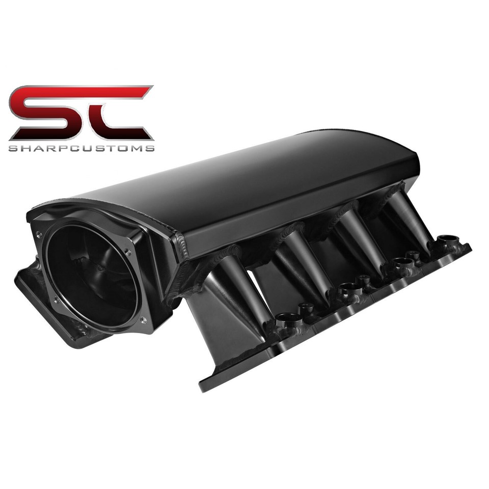 BLACK LOW 102mm Welded LS1 Intake Manifold Fuel Rails Throttle Body ...