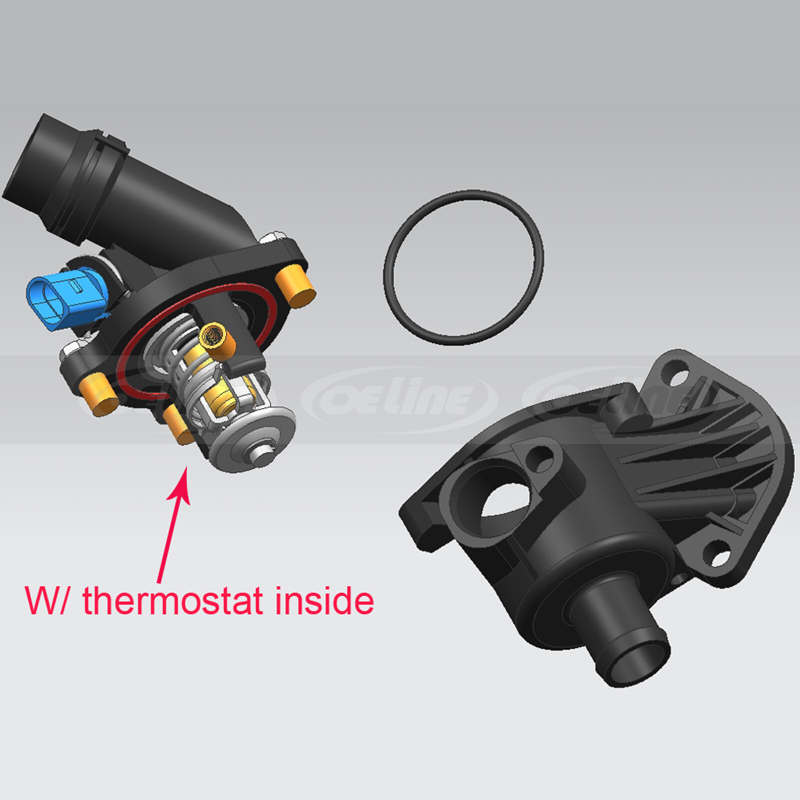 Thermostat & Housing 06B121111K for 2002-2005 Audi A4 Quattro 1.8L GAS ...