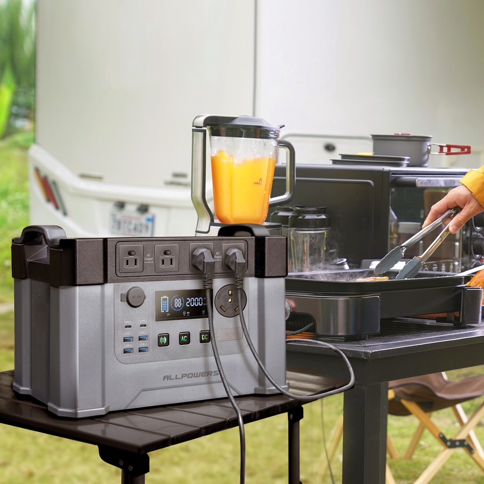 ALLPOWERS 2400W (4000W Peak) Battery Backup 1500Wh Power Station RV ...