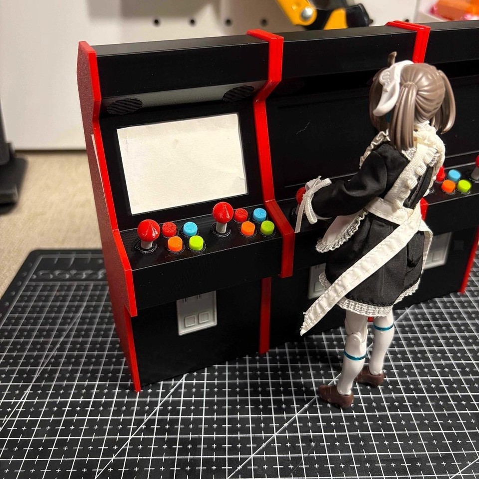 Mini Arcade Model 1:12 Scale Doll House Accessory Waterproof Layout ...