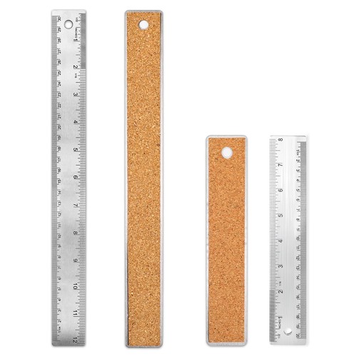 8 Inch 12 Inch Stainless Steel Metal Rulers Cork Backed Ruler Straight ...