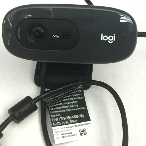 LOGITECH LOGI WEBCAM 720P HD USB V-U0018 CAMERA MICROPHONE BLACK | eBay