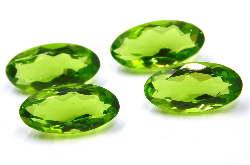 28 Cts 4 Pcs Peridot Oval Cut Loose Gemstone 9x18 MM For Jewelry Making ...
