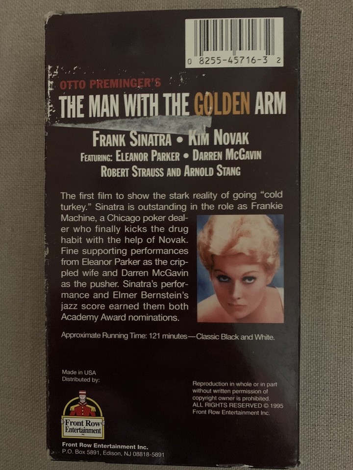 THE MAN WITH THE GOLDEN ARM VHS EXCELLENT CONDITION FRANK SINATRA GREAT ...