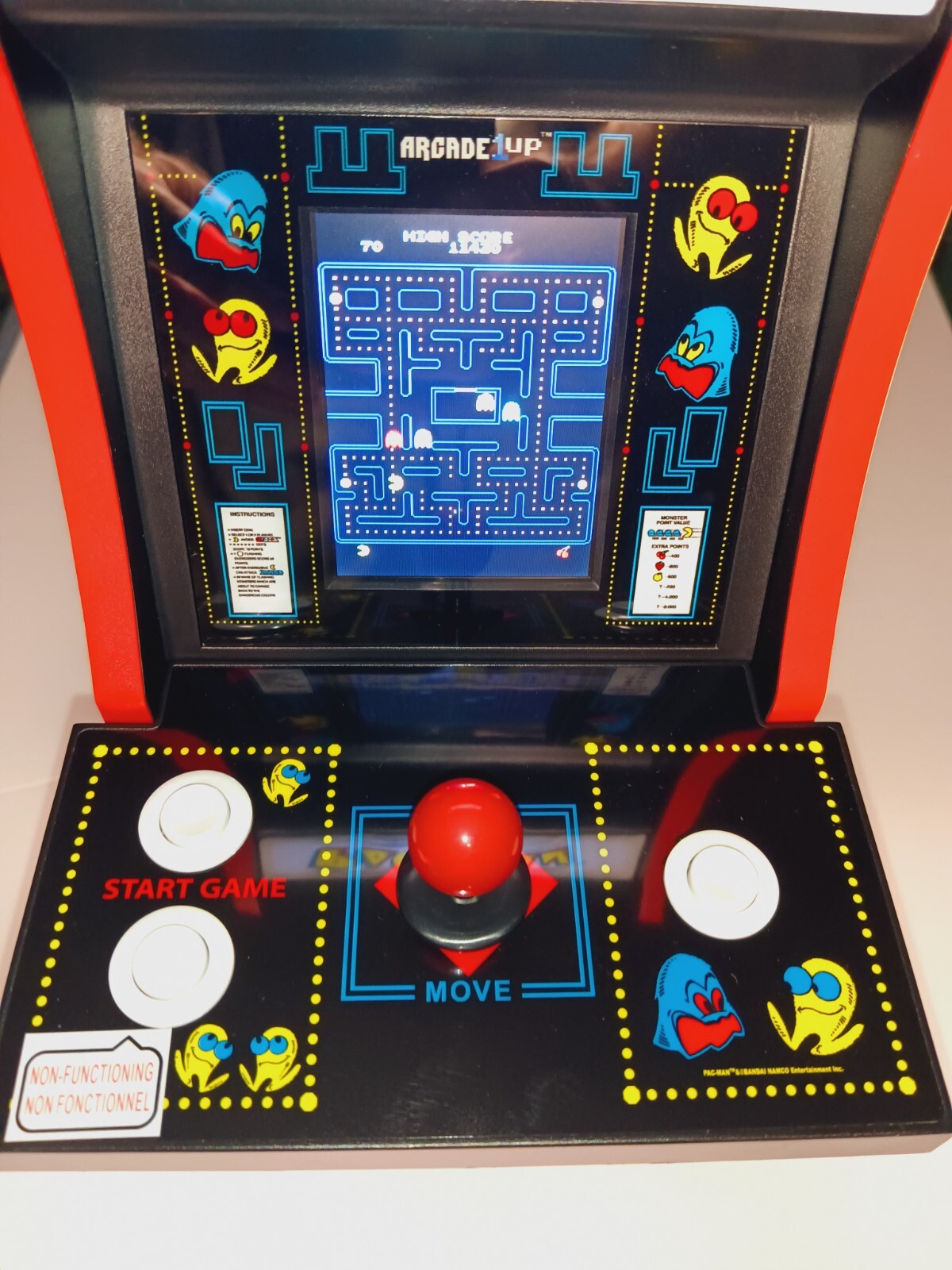 Arcade1Up Pac-Man 16 Bit Gaming Collector Cade Arcade Cabinet 12.5 ...