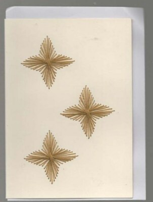 Handmade Card Pinpoint Stitched Gold Stars | eBay Australia
