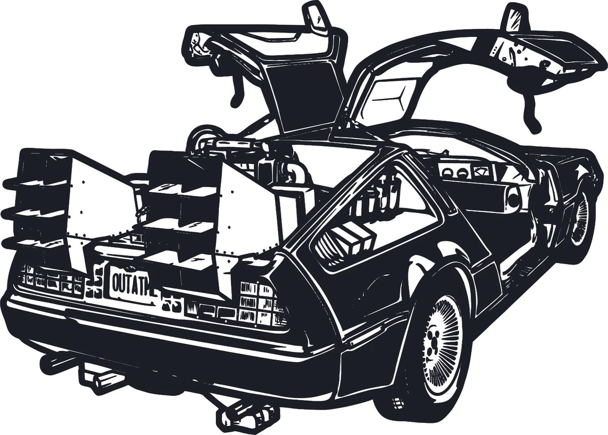 Back To The Future 2 Delorean Drawing