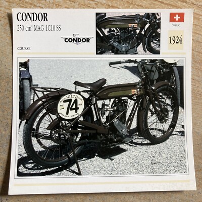 Condor 250 MAG 1C10 SS 1924 Motorcycle Collection Card Atlas ...