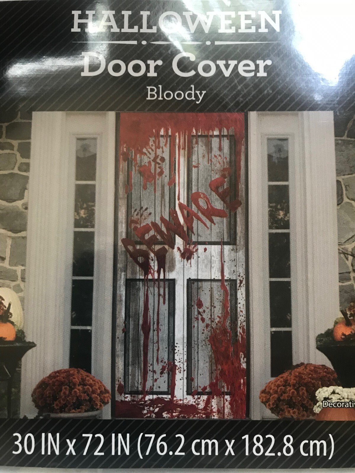 Halloween Beware Bloody Door Cover Wall Decoration 30x72 Scene Setter ...