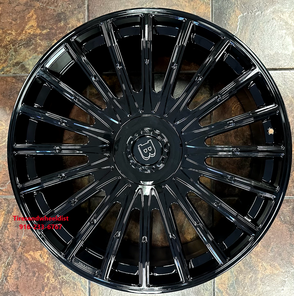 24" Gloss Black Brabus Style Wheels fit Mercedes G55 G Wagon Tires G550 ...