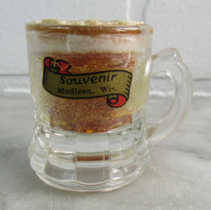 SOUVENIR Madison Wisconsin VINTAGE GLASS ROOTBEER MUG MINIATURE | eBay