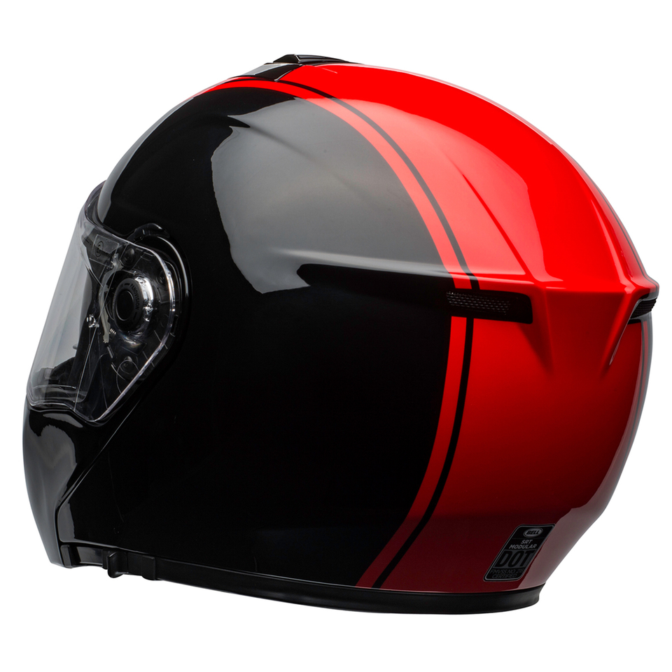 Bell SRT Modular Motorcycle Helmet Ribbon Black Red | eBay UK