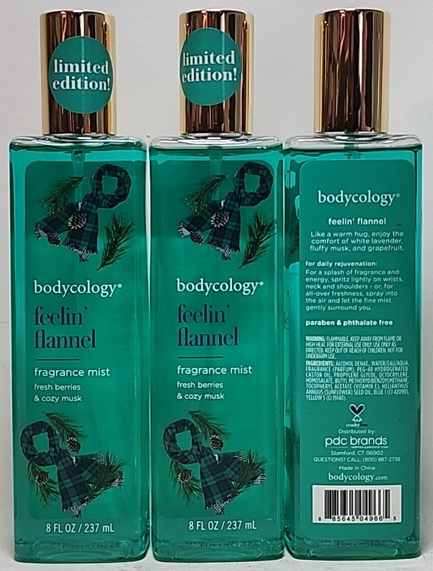 (3 Ct) Bodycology Feelin' Flannel Fragrance Mist Fresh Berries Cozy ...