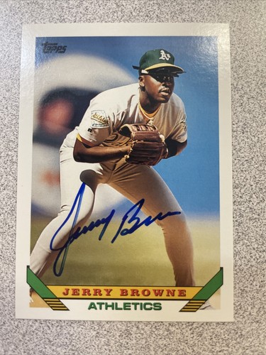 Jerry Browne Autographed 1993 Topps Card #383 Oakland Athletics A-263 ...