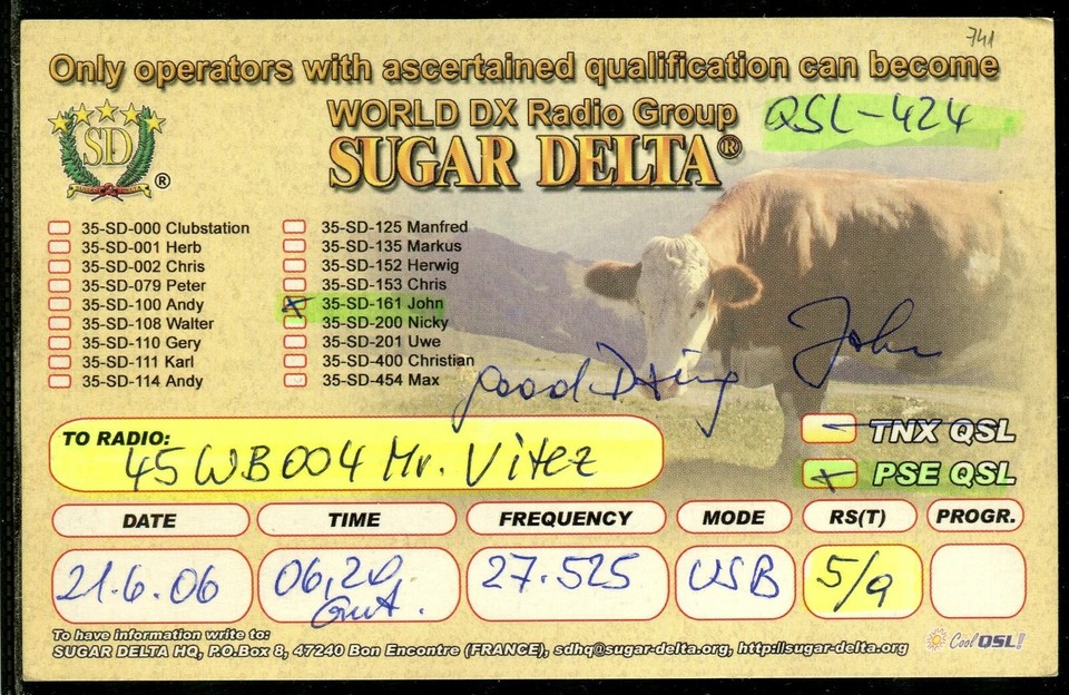 741 - Austria - DX Group Sugar Delta - QSL Radio Amateur Card | eBay