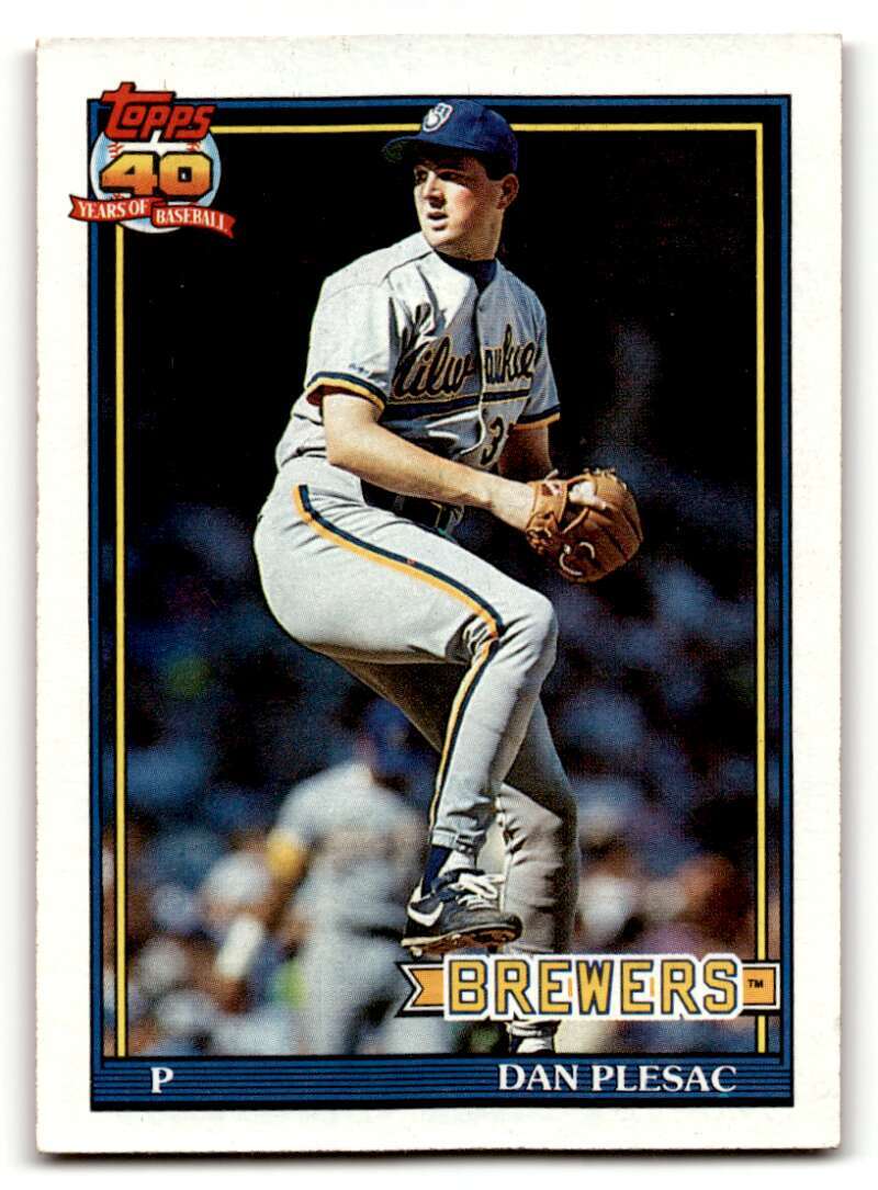 1991 Topps #146 Dan Plesac Milwaukee Brewers Baseball Cards EX/NM ID ...