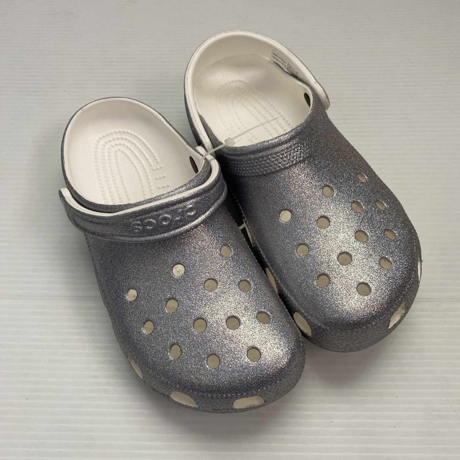 Crocs Classic Glitter II Clog 'Silver' 207551-90H size 7 Men / 9 Women ...