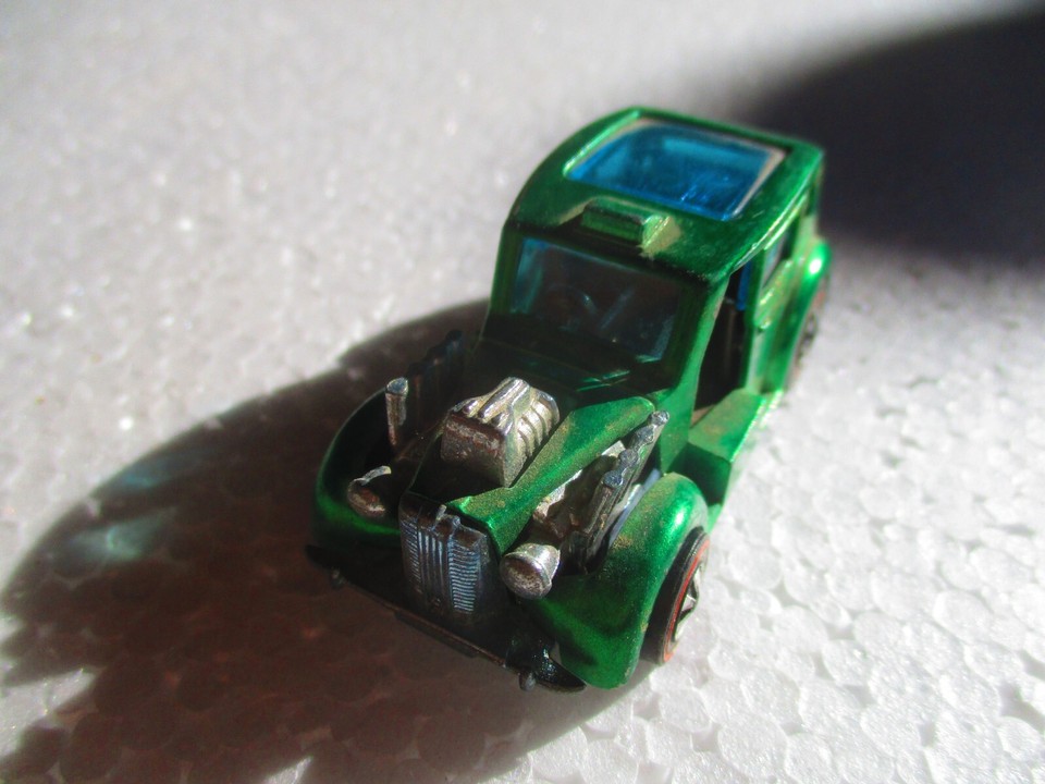 🟡 HOT WHEELS REDLINE 'Cockney Cab' 1970 Spectraflame Green DECENT SHAPE ...