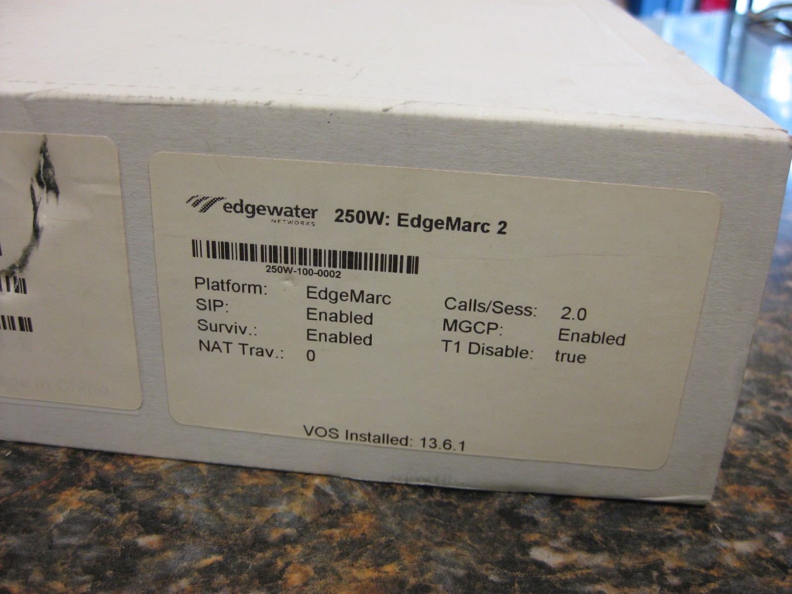 NEW in box Edgewater Networks EdgeMarc 250W - EdgeMarc 2 120-250W-01-A ...