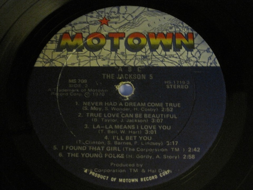 THE JACKSON 5 ABC LP ORIG '70 MOTOWN MS-709 R&B FUNK SOUL RARE LABEL ...