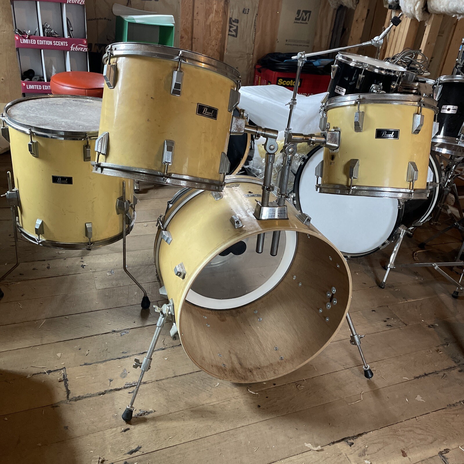 Early Pearl Drum Set Vintage Early 70s Lug Design, RARE WOOD SHELLS 5 ...