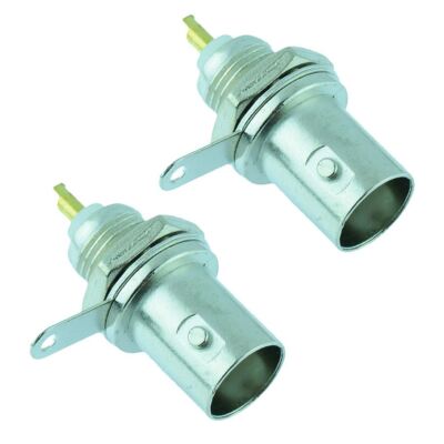 2 x BNC Female Chassis Panel Mount Bulkhead Socket Coaxial Coax ...