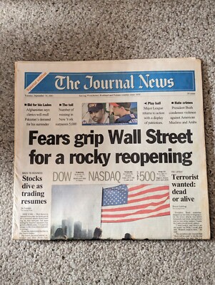 This is Original Journal News 9/11 Issue Dates Sept 18, 2001 - Complete ...