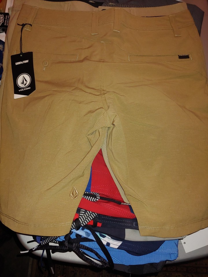Volcom Frickn Slub 21" Hybrid Surf & Turf Stretch Board Short Size 32 ...