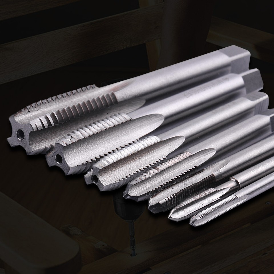 7 Sizes HSS Metric Hand Machine Tap Tools Left Hand Thread Drill Bits ...