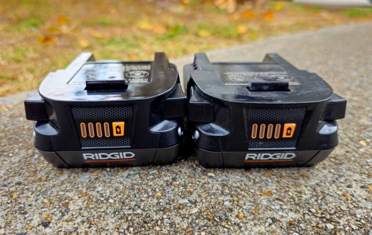 (2) Genuine RIDGID R87002 18V 2.0 AH Lithium-Ion Batteries Kit With ...