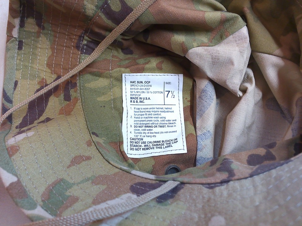 USGI OCP Scorpion Camo Hot Weather Ripstop Jungle Boonie Sun Hat Cap ...