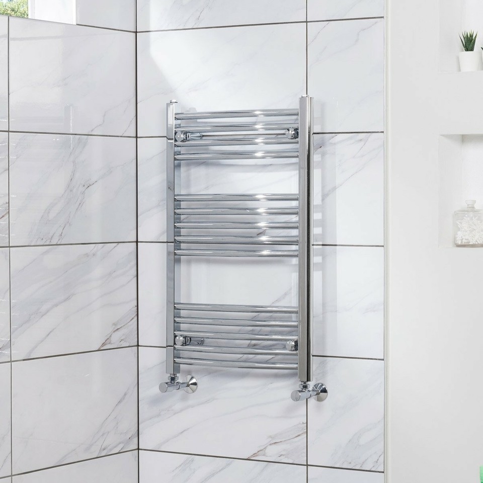Contemporary Curved Bathroom Heated Towel Rail Radiator Rad 800 x 500 ...