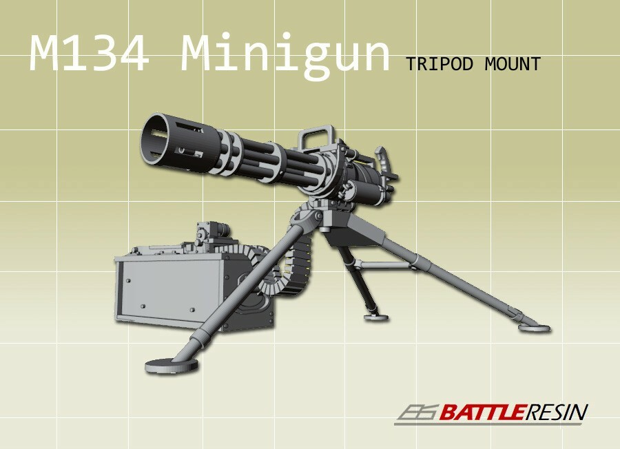 1/35 or 1/32 scale: M134 hand-held Minigun on M3 tripod (ID 1.04) | eBay