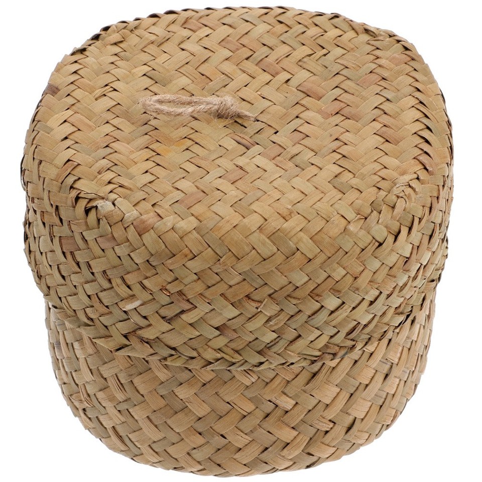 Cute Storage Basket Small Woven Lidded Baskets Mini Coveredwoven | eBay ...