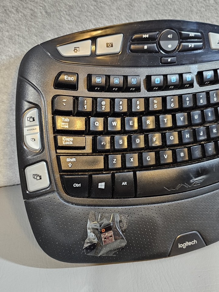 Logitech K350 Comfort Wave Ergonomic Wireless Keyboard W/ USB Dongle ...