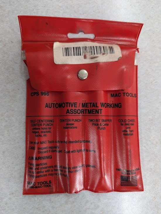 Mac Tools CPS996 4pc Hammerless Punch Set Punches with Case | eBay