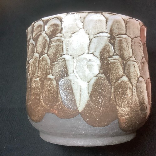 Vintage Studio Art Pottery Planter Textured Scale style, artist signed ...