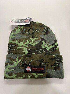 Nike Ohio State Buckeyes Hat Winter Cuffed Knit Beanie Camo Green ...
