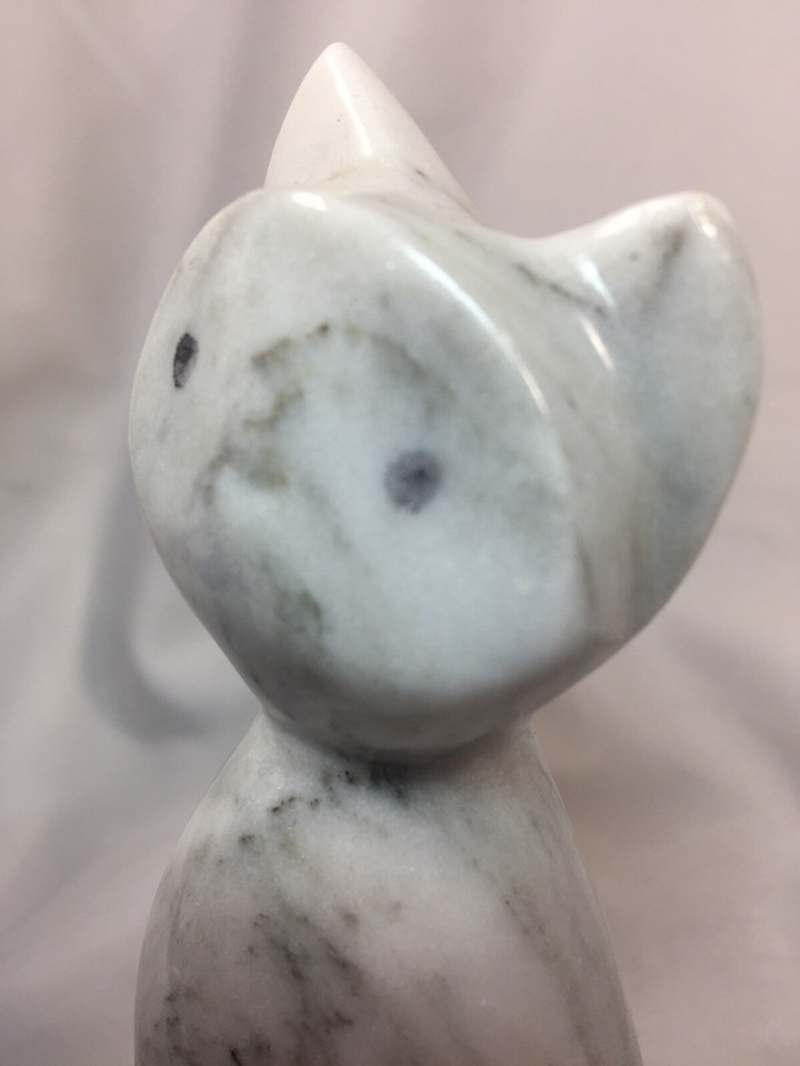 Marble Cat Figure Figurine Modernist Carved Art 6.25” | eBay