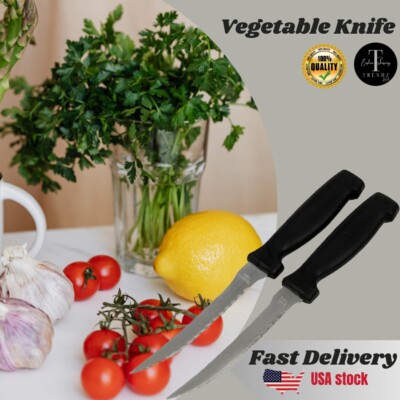 2 Pcs Chef Craft Select Vegetable Knife Set Stainless Steel Black ...