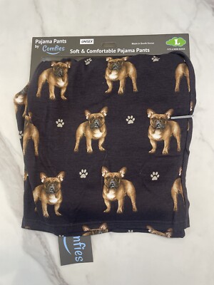 NWT Comfies Dog French Bulldog Pajama Pants Size L-PJ Lounge Wear | eBay