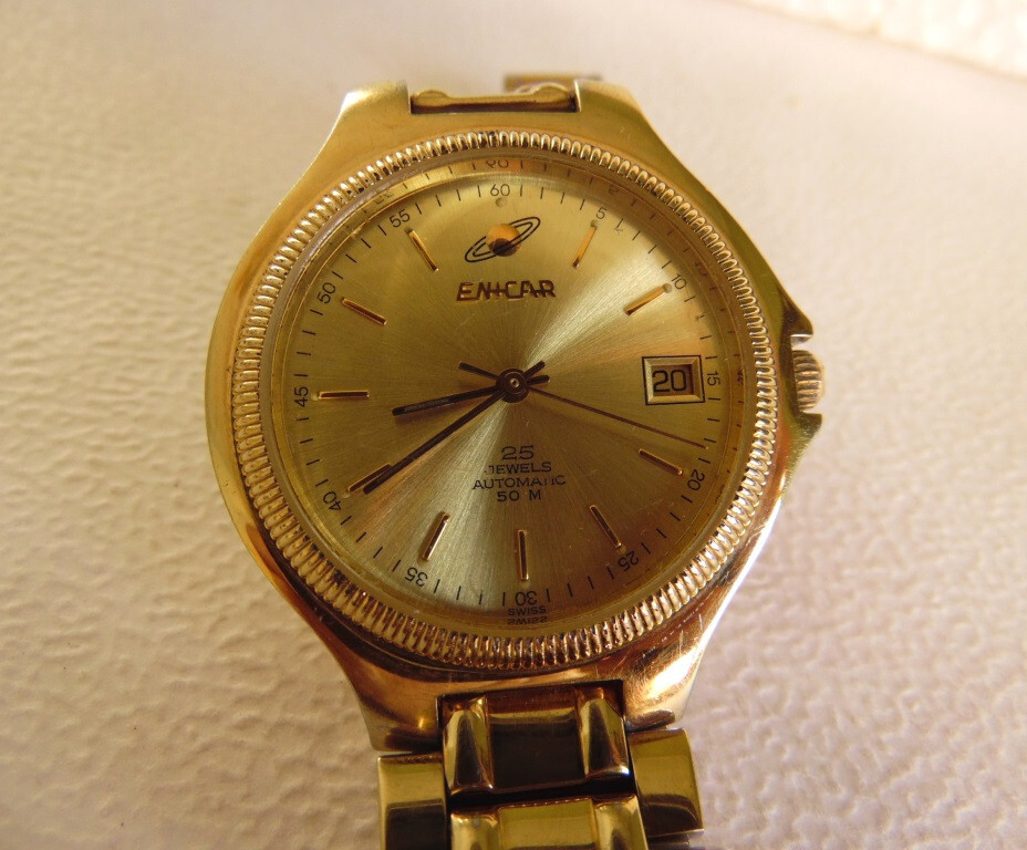 Vintage Enicar Automatic Men’s Wrist watch with Date golden 25 Jewels ...