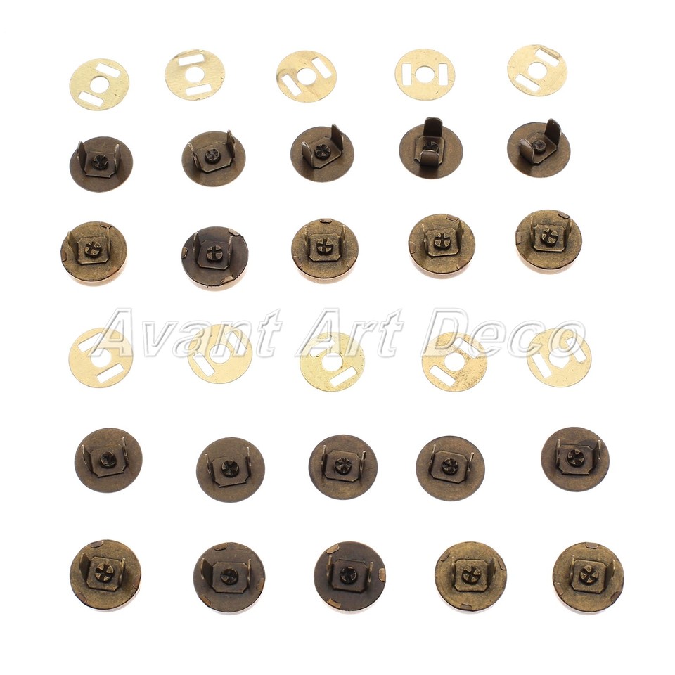 10/50 Sets For Purse Bag Closures Sewing Button 14/18mm Magnetic ...